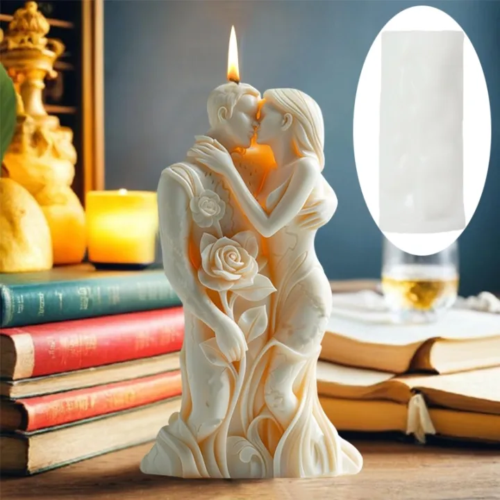 DIY Lovers Embrace Candles Silicone Mold Flowers Roses Couple Concrete ...
