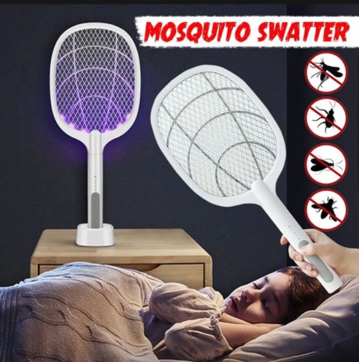 USB Rechargeable Electric Mosquito Swatter Killer Handheld Racket ...