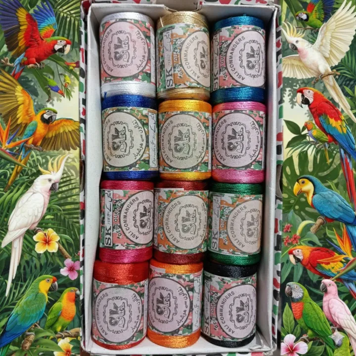 ‎12 Multicolor Embroidery Thread Set | Premium Silk Finish Sewing ...