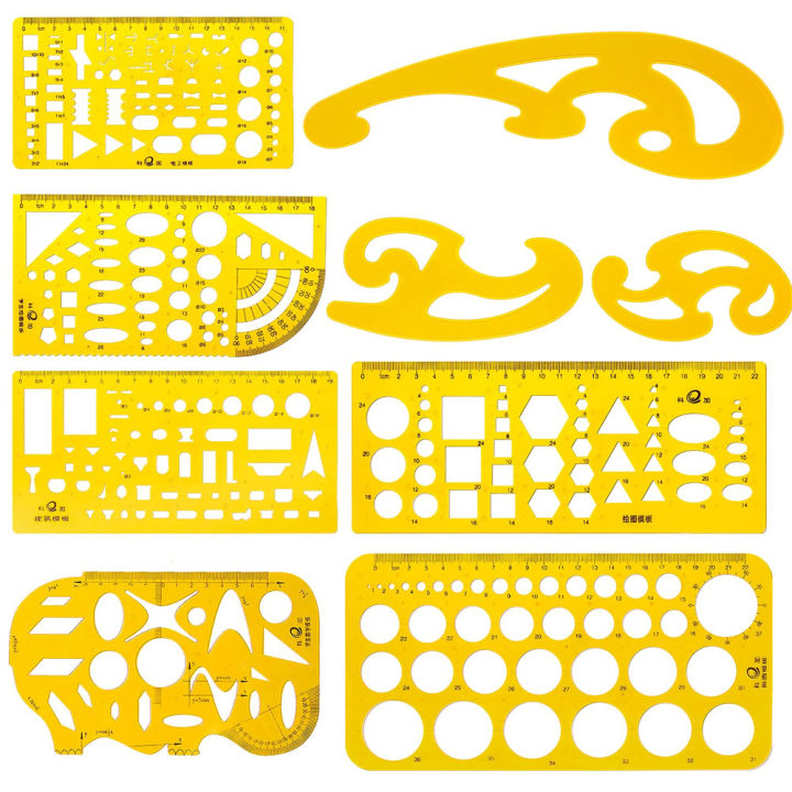 9-pack architectural stencils, technical drawing stencils, French curve ...