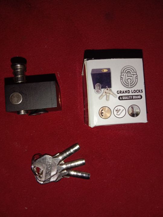 MOTORCYCLE SIDE LOCK (NO NEED TO WELDING), BLACK COLOR L KEY LOCK, BIKE ...