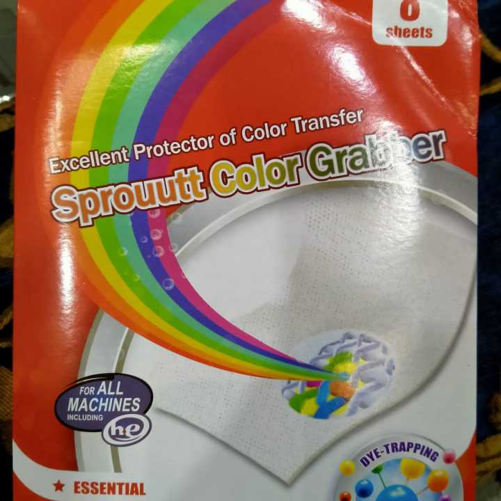 SPPROUTT COLOR GRABBER, PACK OF 8 SHEET LAUNDARY PROTECTOR COLOR, STAINED REMOVER | Daraz.pk