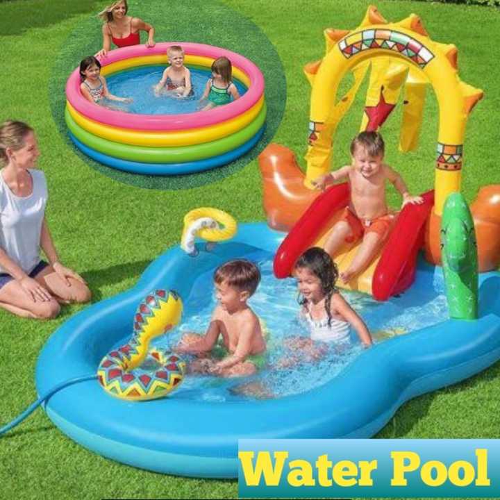 Intex Premium Swimming pool For Kids|| Multicolor sunset Glow Baby Pool ...