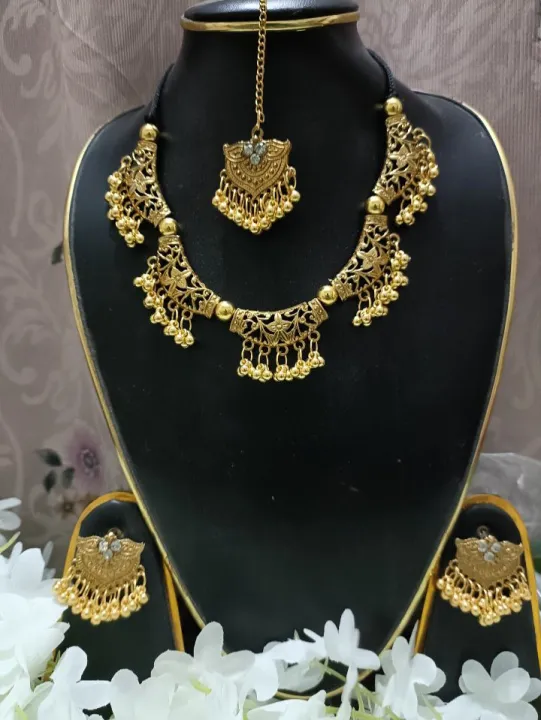 New tikli set gold kalar indian women for girls | Daraz.com.bd