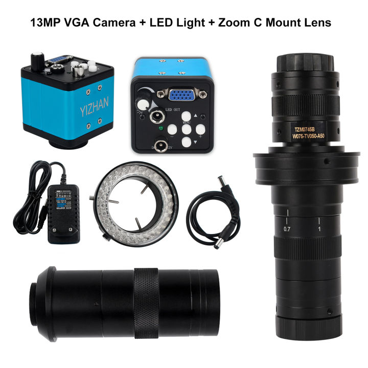 Industrial Digital 13MP 1080P VGA Camera Microscope Camera + 130X Zoom ...