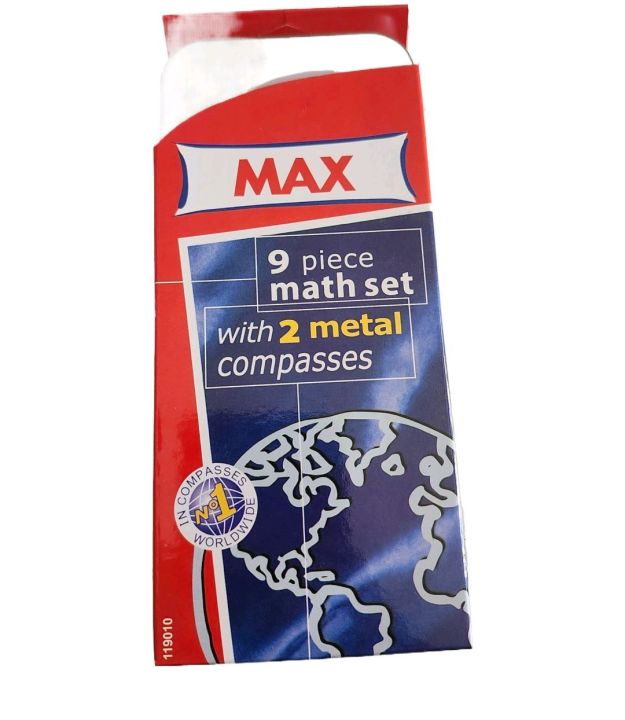 Max 9 Piece math Set 2 metal compasses | Daraz.lk