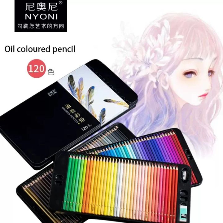 NYONI Oil - Based Color Pencils N8520! 24 - 120 Colors, Professional ...