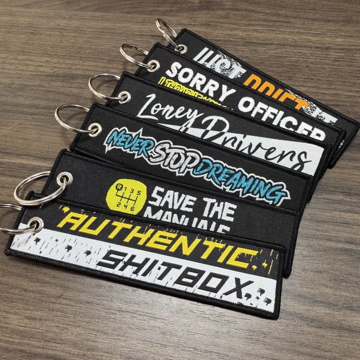 New JDM Racing Japan Keyring Embroidered Nylon Fabric Keychain Moto ...