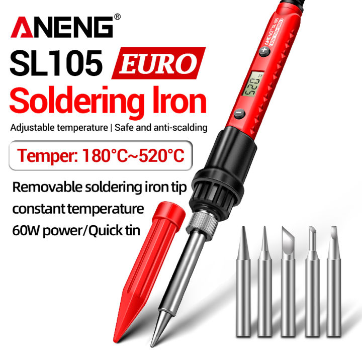 ANENG Electric Soldering Iron SL105 Digital Display Adjustable Temperature SL104 Adjustment Knob ...