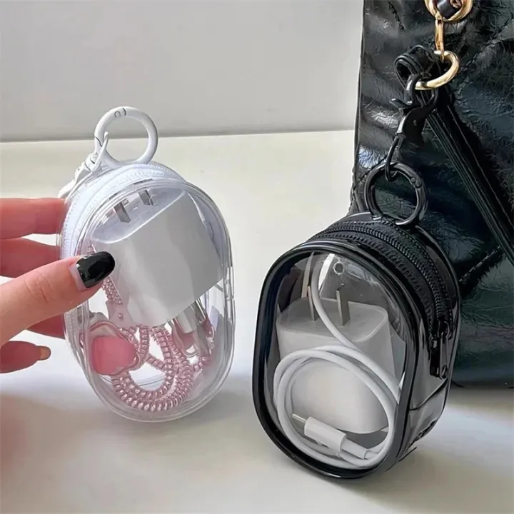 Charger Storage Case Transparent Data Cable Charger Storage Bag ...