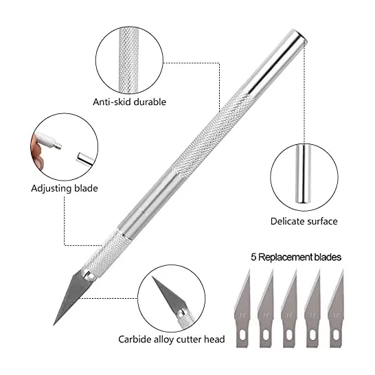 Metal Scalpel Hobby Cutter: Engraving Crafting Tool (6 Blades ...