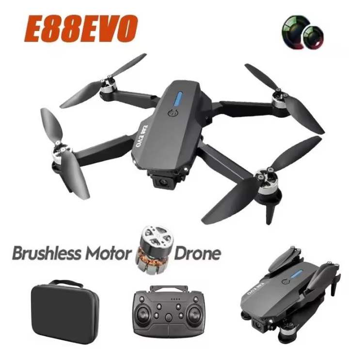 E88 Evo Brushless Dual Camera 360 Flip Camera Drone with Free Bag ...
