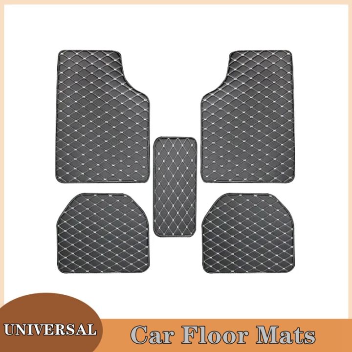 Car Floor Mats 5Pcs Universal Quality PU Leather Waterproof Auto Foot ...