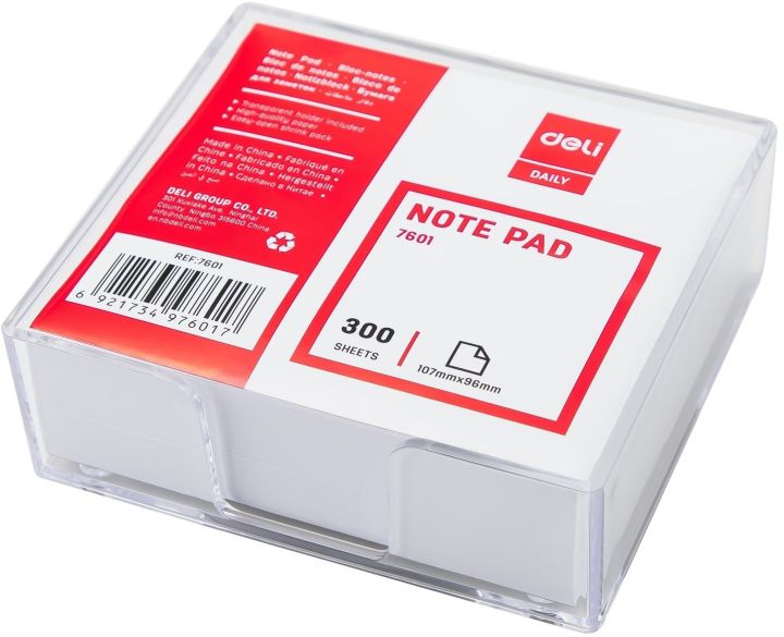 Deli Note Pad With Transparent Holder (300 sheets) | Daraz.com.bd