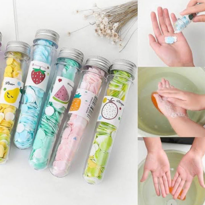 Paper Soap Portable Flower Tube Petals Tube Shape Bottle Paper Soap For ...