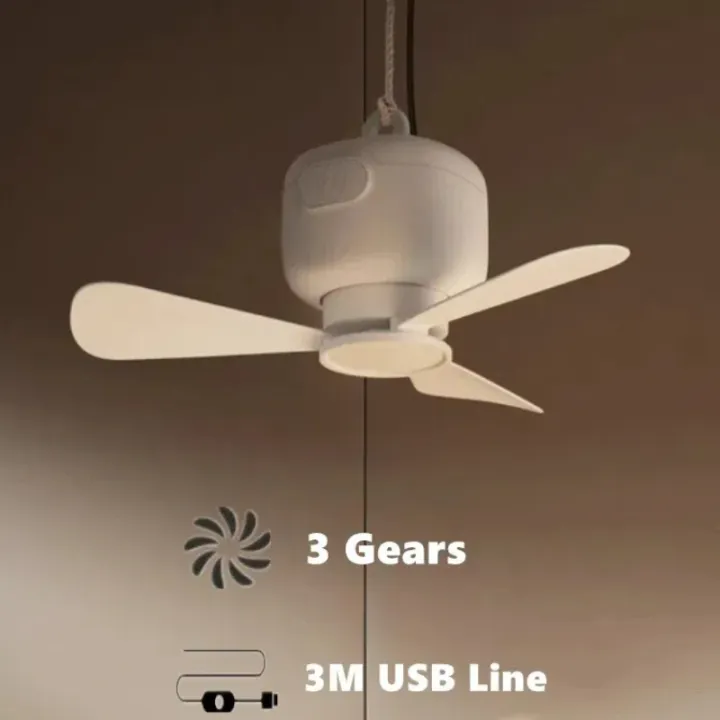New USB Ceiling Fan 3 Gears Detachable Blade Portable Silent Indoor ...
