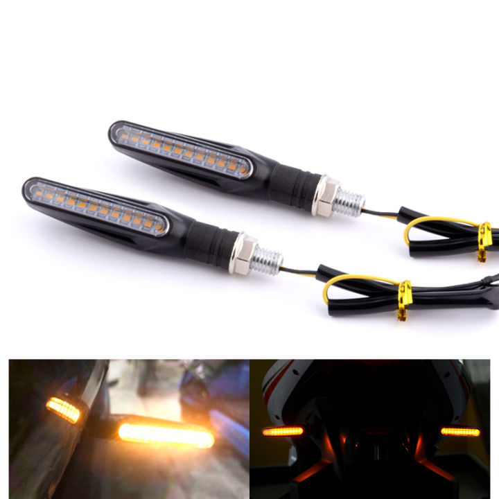 Motorcycle Led Turn Signals Directional Indicators Amber Flashing ...