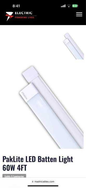 PakLite LED Batten Light 60W 4FT | Daraz.pk