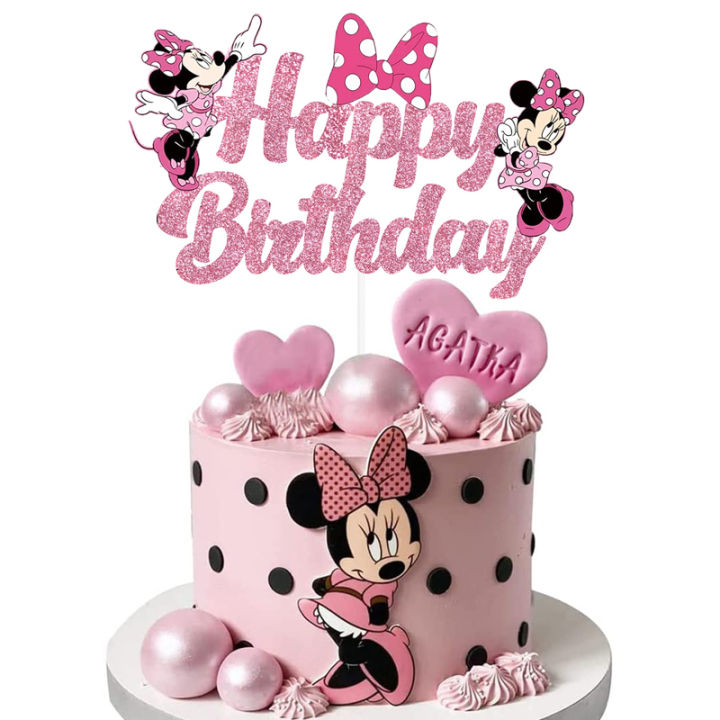 Disney Minnie Mouse Cake Decorations Minnie Party Cake Topper for Kids ...