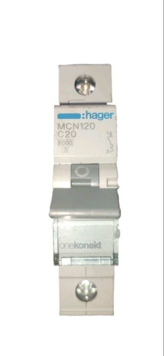 Hager original MCB Breaker 1P 6kA C CURVE-20A 1M MCN120 | Daraz.pk