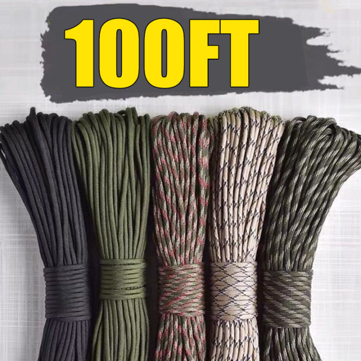 100FT Military Paracord 7 Strand 4mm Camping Accessories Outdoor ...