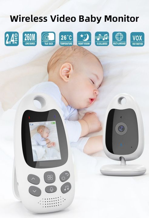 Baby Monitor LCD Display Wireless 2.4 GHz 24H Day Night Video Display ...