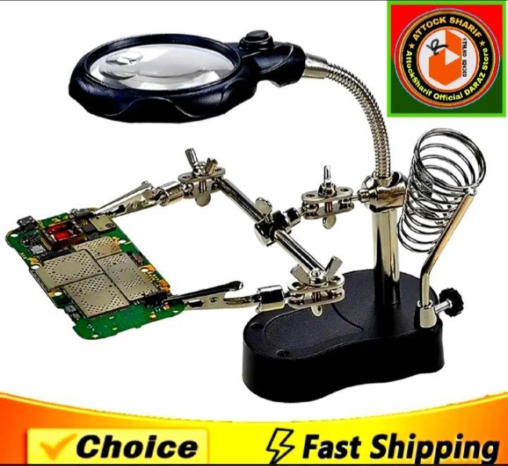 imported 3.5X 12X Welding Auxiliary Clip Magnifier Electric Soldering ...