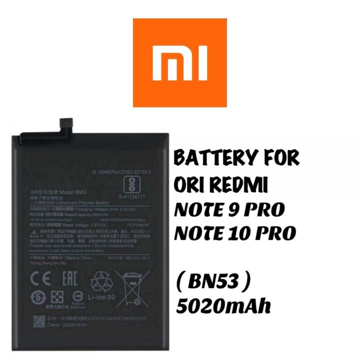 Redmi Note 9 Pro Battery Redmi Note 10 Pro Battery XIAOMI BN53 BN-53 BN ...