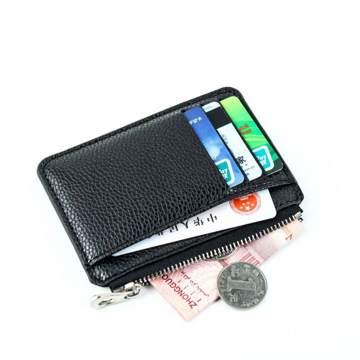 Mini Zipper Card Bag Slim ID Bank Purse Wallet Credit Organizer ...