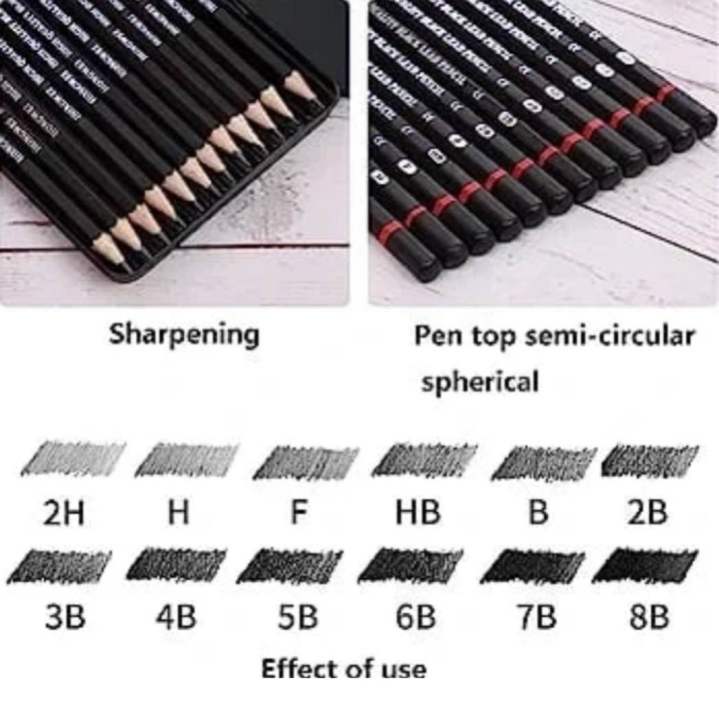 Artist pencil 12 sized pcs SET Sketching Pencils 12 Professional Sketch ...