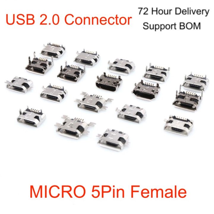 Micro USB Sockets Jack Female Plug Connector Repair Replacement Adapter ...