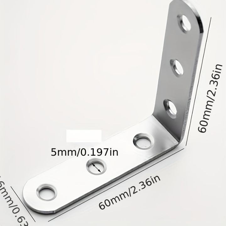 20 Heavy Duty L-Shaped Metal Corner Brackets Set - 90-degree Angle ...