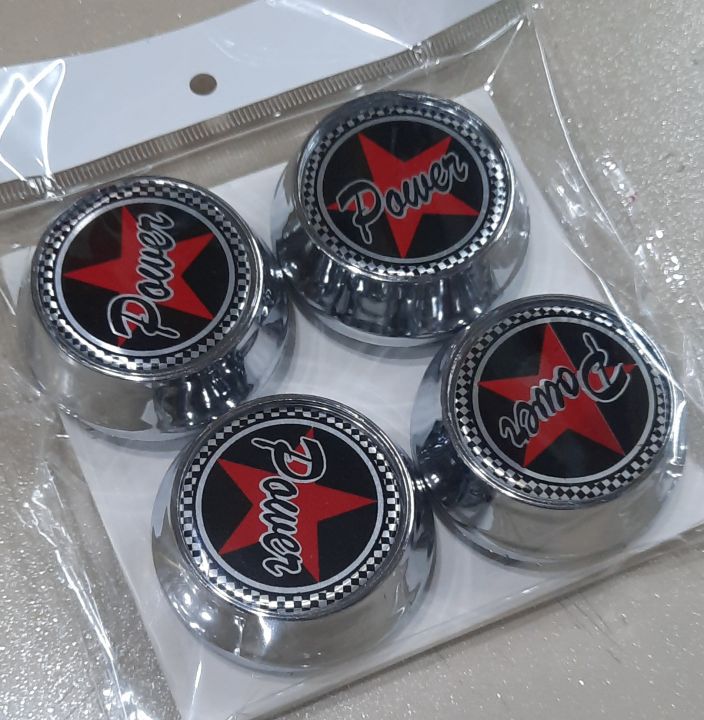Set of 4 Power Star Car wheels Center Caps For the new Star Rims size 2 ...