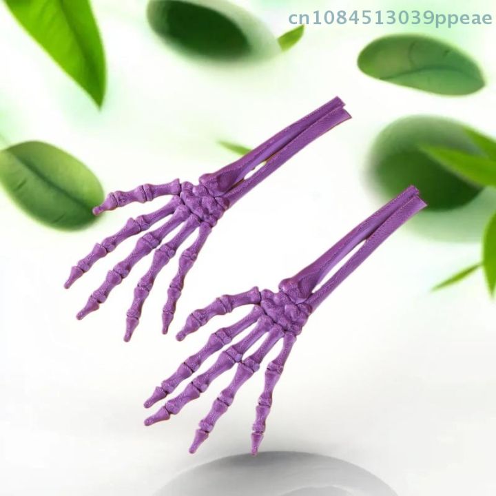 2 Pcs 3D Printed Plastic Scary Decoration Halloween Skeleton Hand Prop ...