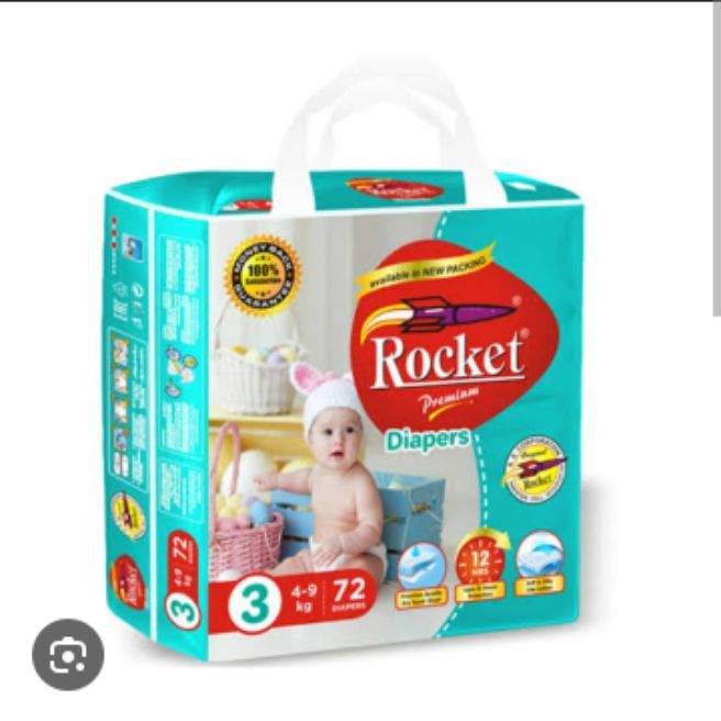 Rocket Premium Jumbo Pack Baby Diaper Size 3 (4-9KG) | Daraz.pk