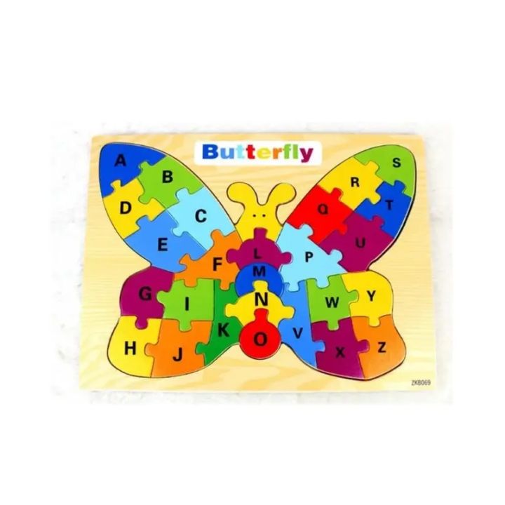 Wooden Educational Alphabet Cartoon Butterfly Puzzle for kids | Daraz.pk
