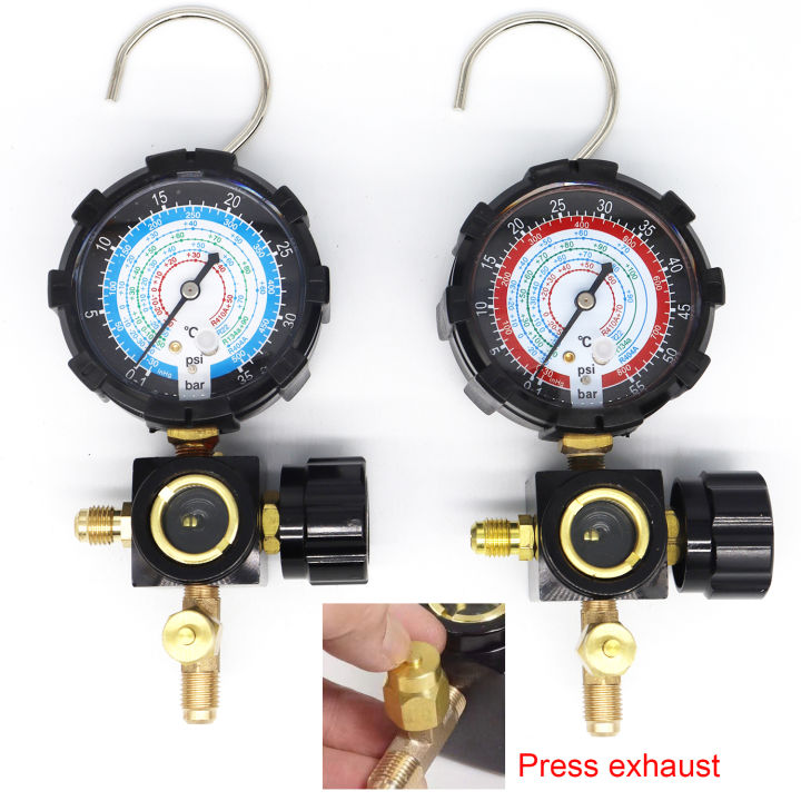 R410a Diagnostic Manifold Freon Gauge Set High Pressure A/C Refrigeration Tool for R22/R410A ...