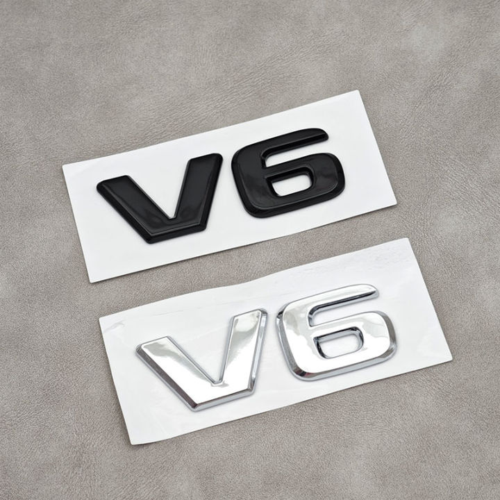 3D ABS V6 Logo Sticker Emblem Car Rear Trunk Badge Decal for Mercedes ...