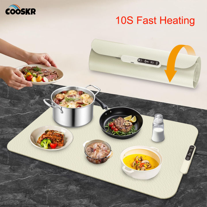 Electric Heating Plate Food Warmer Mat Silicone Dining Table Fast ...
