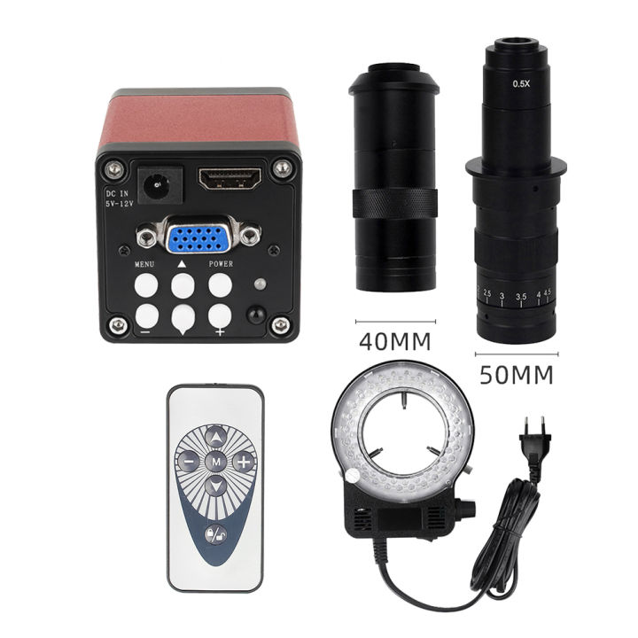 VGA HDMI 13MP Microscope Video Camera Set Monocular+130/180x Adjustable ...