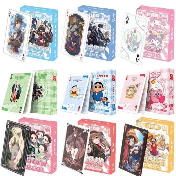 Anime poker Board Games Playing Cards Genshin Impact Demon Slayer ...