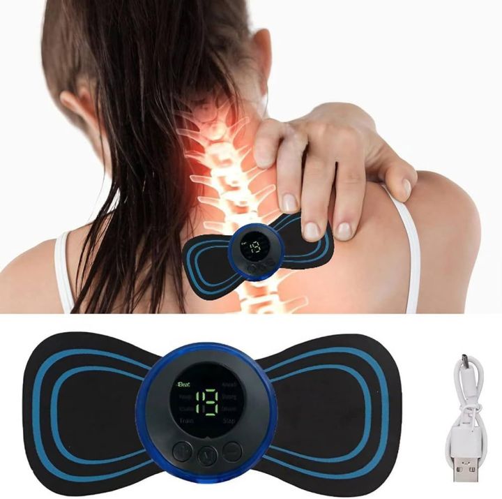 "Portable Mini Electric Neck Massager EMS Massage Patch for Muscle Pain ...