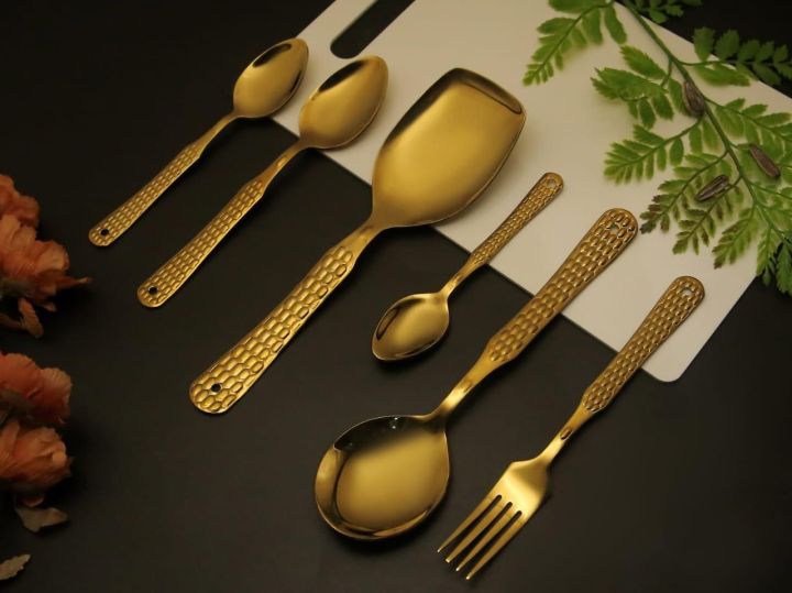 Gold plated spoon set/ 29 pieces | Daraz.pk