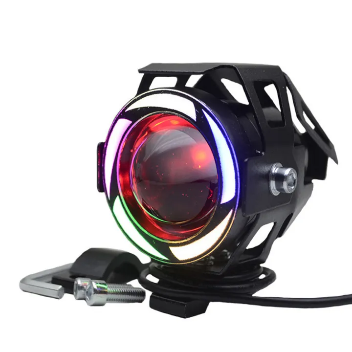 motorcycle spotlight angel eyes colorful flash laser modified devil eye ...