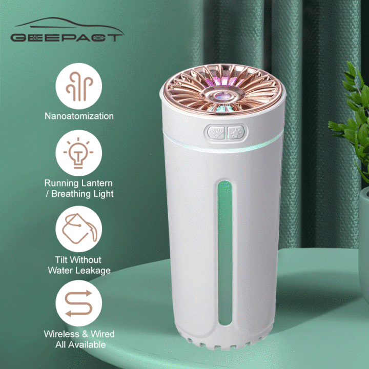 Geepact 300ml Rechargeable Air Humidifier Car Essential Oil Diffuser ...