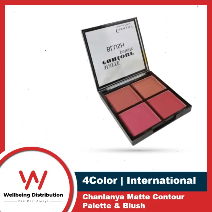 Chanlanya 4in1 Color Blush Palette - Matte Contour Shade 1,2,3,4 ...