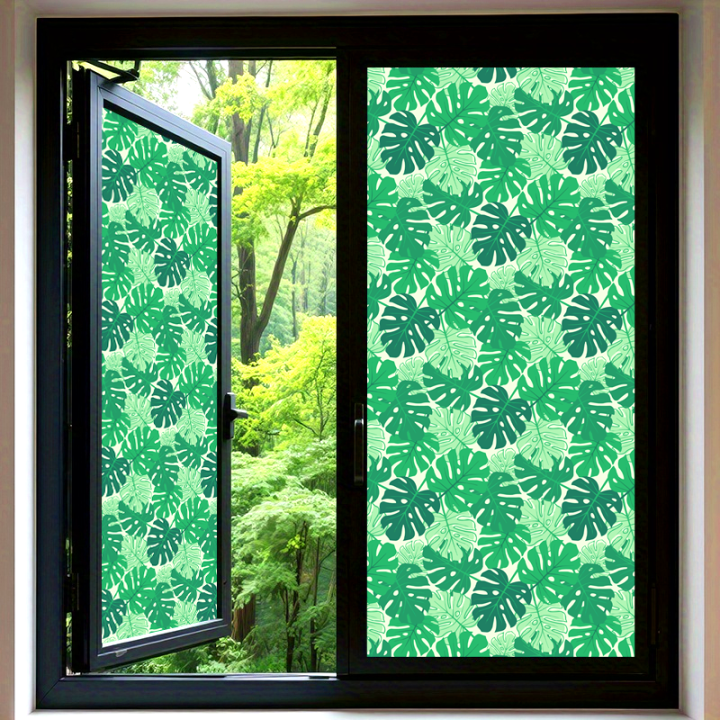 Monstera Leaf Window Glass Sticker Privacy & Decorative Glass Sticker ...