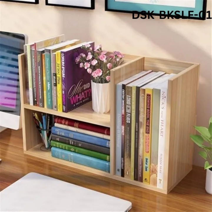 Furnize Desktop Bookshelf Study Table Organizer , Space-Saving Book ...