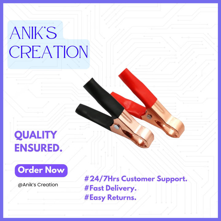 Battery Terminal Clip 50A Copper plated Alligator connector 1Pair ...