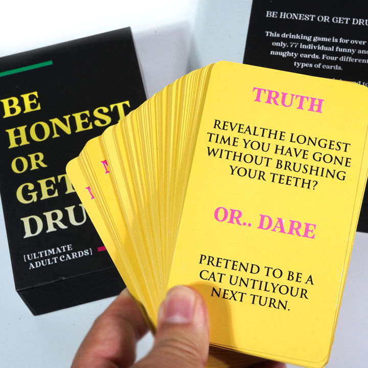 Be Honest or Get Drunk Ultimate Adult Card Game 77 Cards Party Board ...